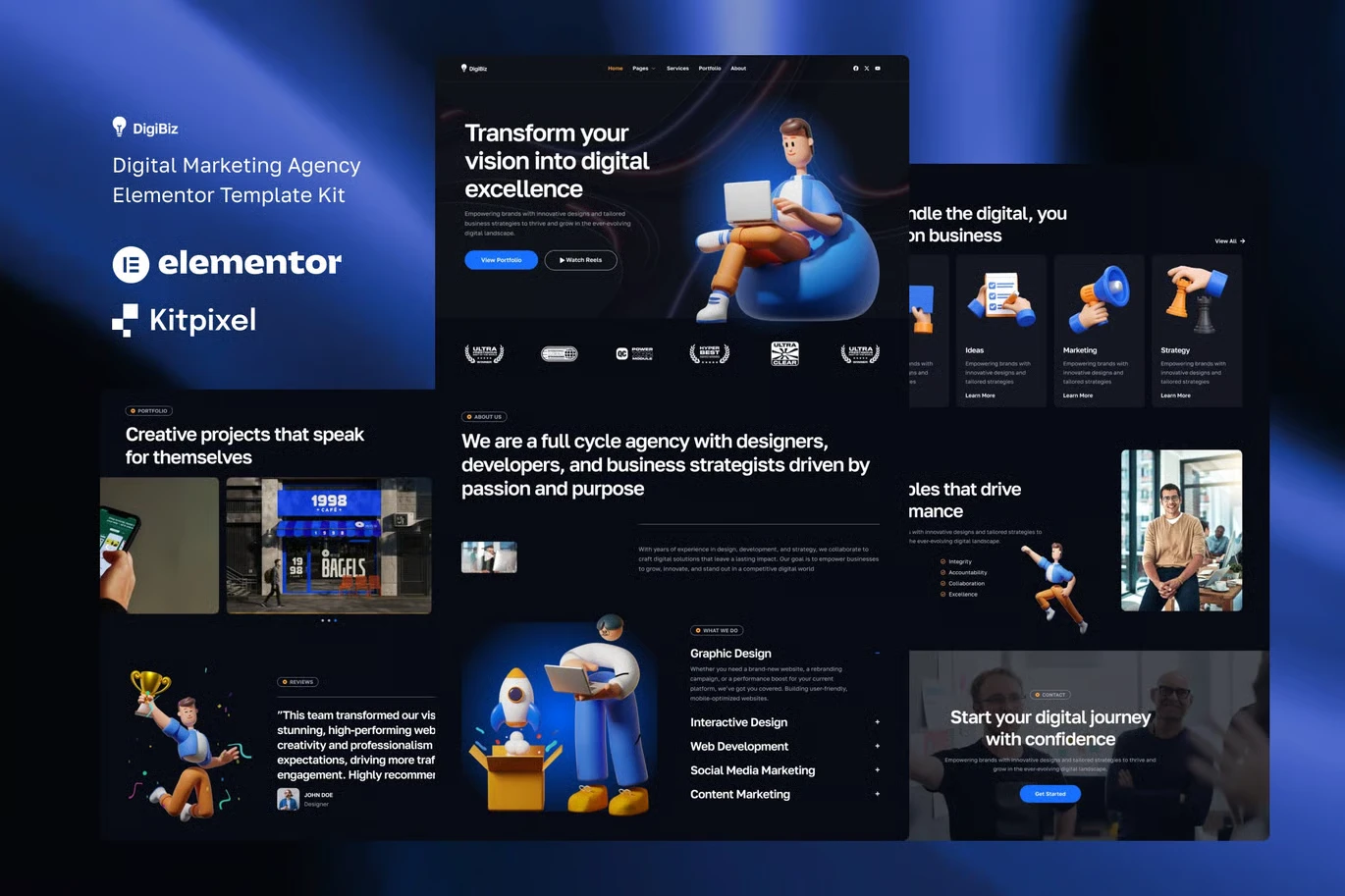 DigiBiz - Digital Marketing Agency Template Kit | PluginTheme.net