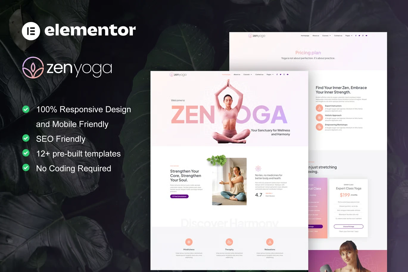 ZenYoga - Yoga & Meditation Elementor Template Kit | PluginTheme.net